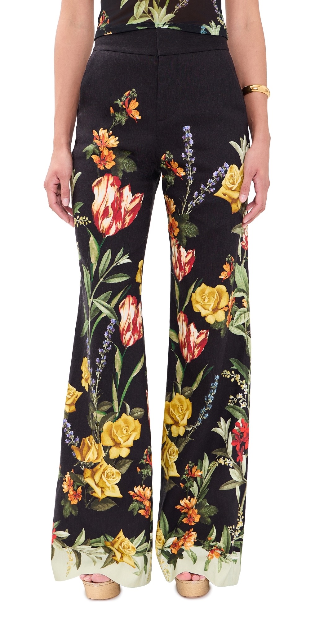 ALICE + OLIVIA ALICE + OLIVIA Dylan Wide Leg Floral Print Pants